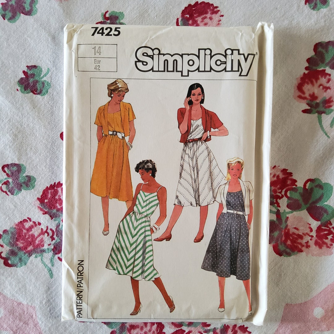 Simplicity 7425 Complete Uncut Factory Folds Vintage 80s Sewing Pattern ...