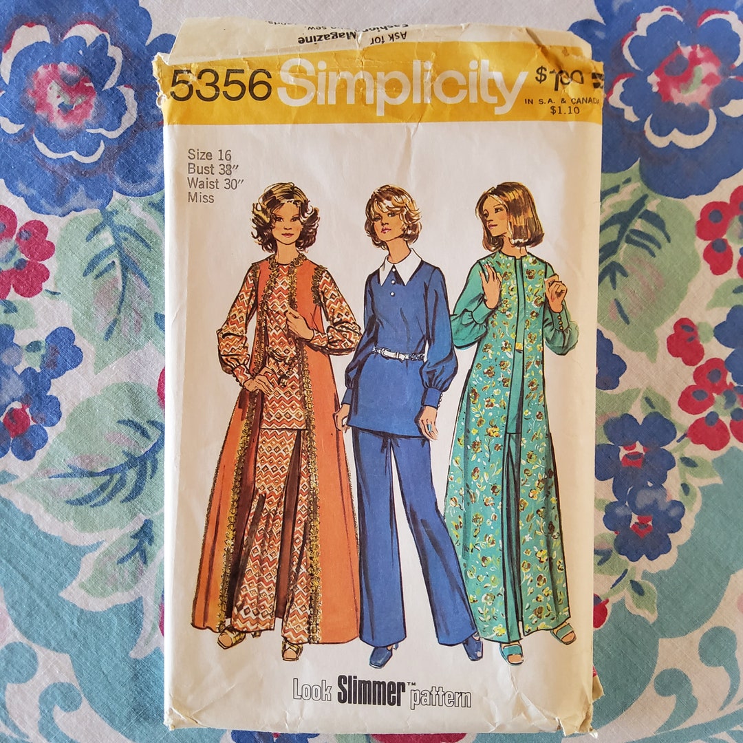 Simplicity 5356 Mostly Complete Uncut FF Vest is Cut Vintage 70s Sewing ...
