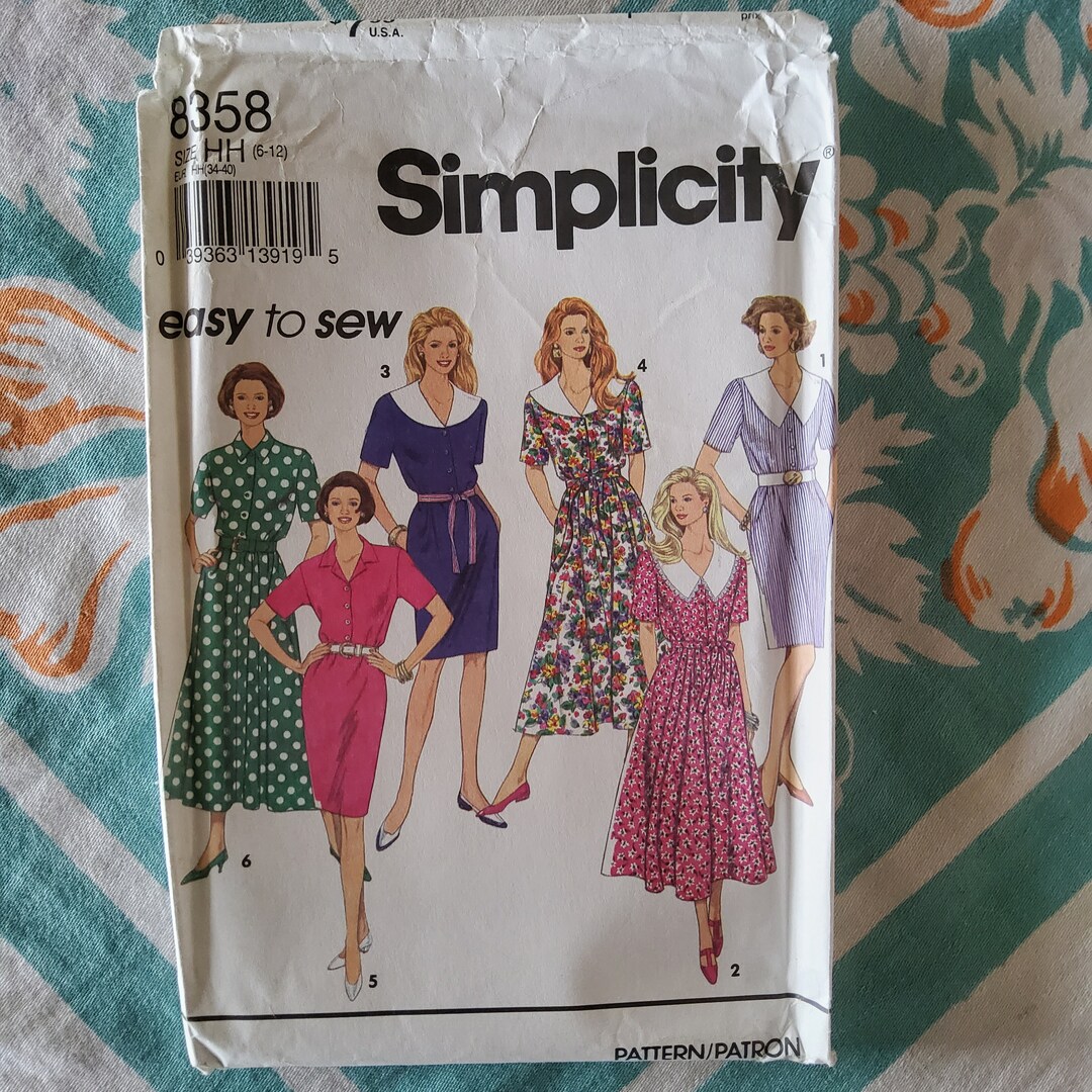 Simplicity 8358 Complete Uncut Factory Folds Vintage 90s Sewing Pattern ...