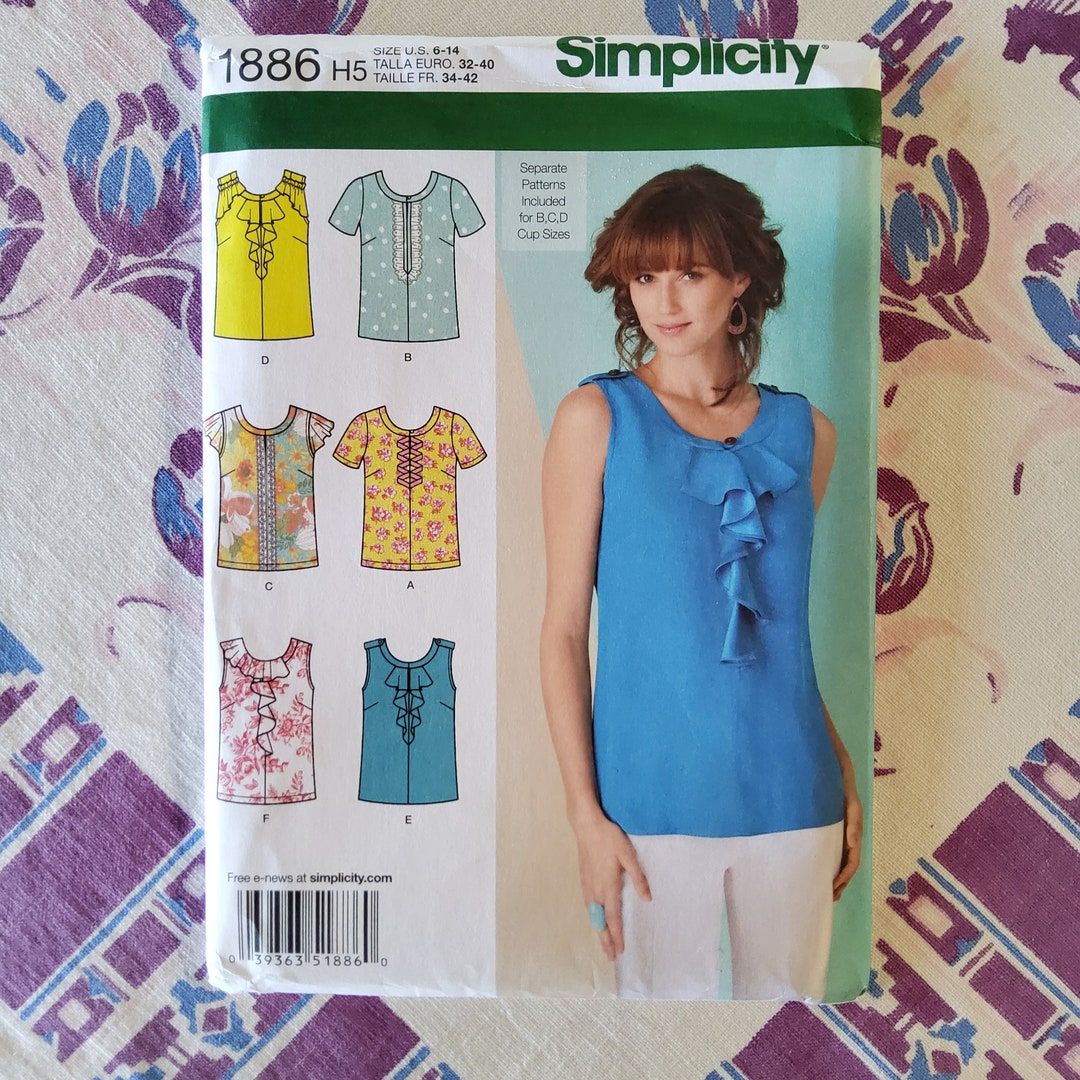 Simplicity 1886 Complete Uncut Factory Folds Sewing Pattern Ruffle ...