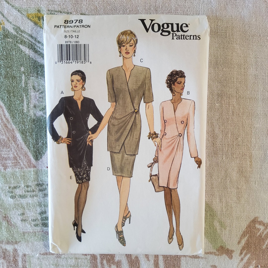 Vogue 8978 Complete Uncut Factory Folds Vintage 90s Sewing Pattern ...