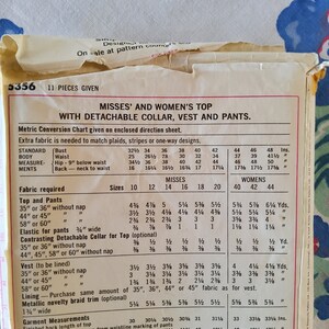 Simplicity 5356 Mostly Complete Uncut FF Vest is Cut Vintage 70s Sewing ...