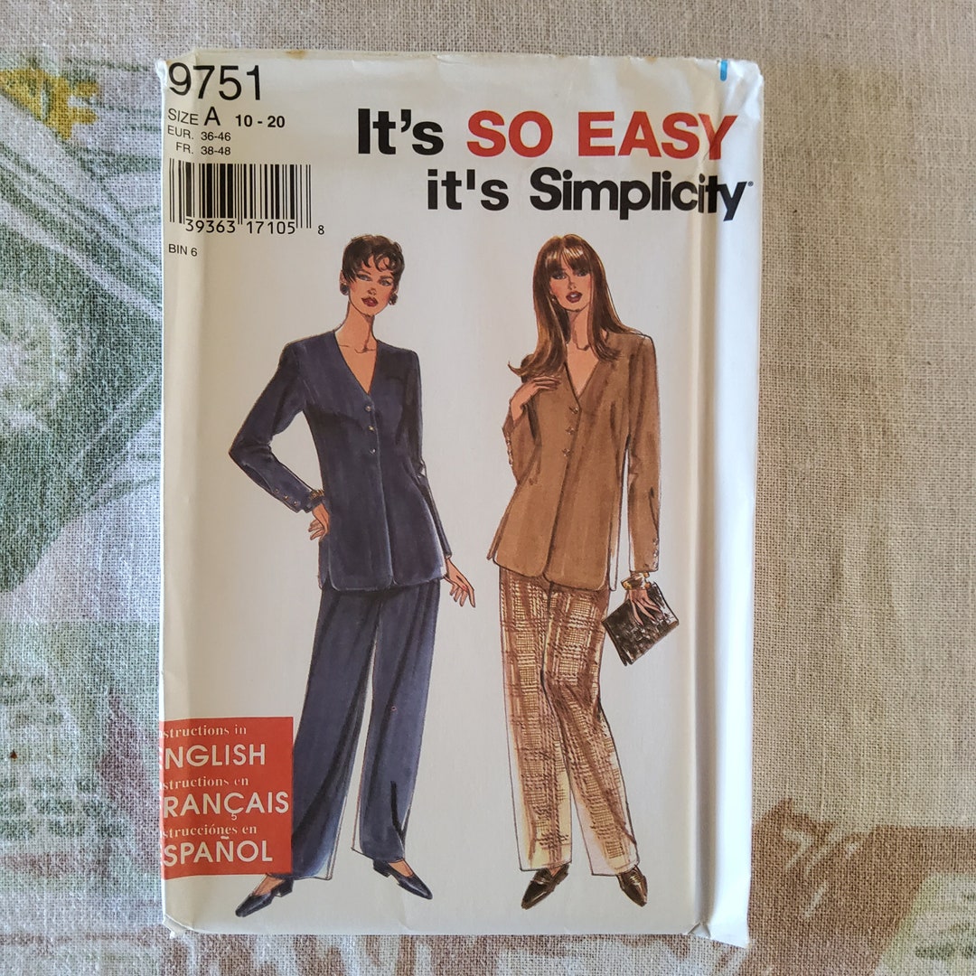 Simplicity 9751 Complete Uncut Factory Folds Vintage 90s Sewing Pattern ...