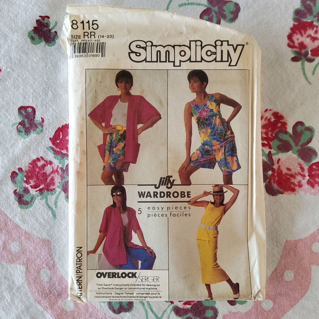 Simplicity 8115 Complete Uncut Factory Folds Vintage 80s Sewing Pattern ...