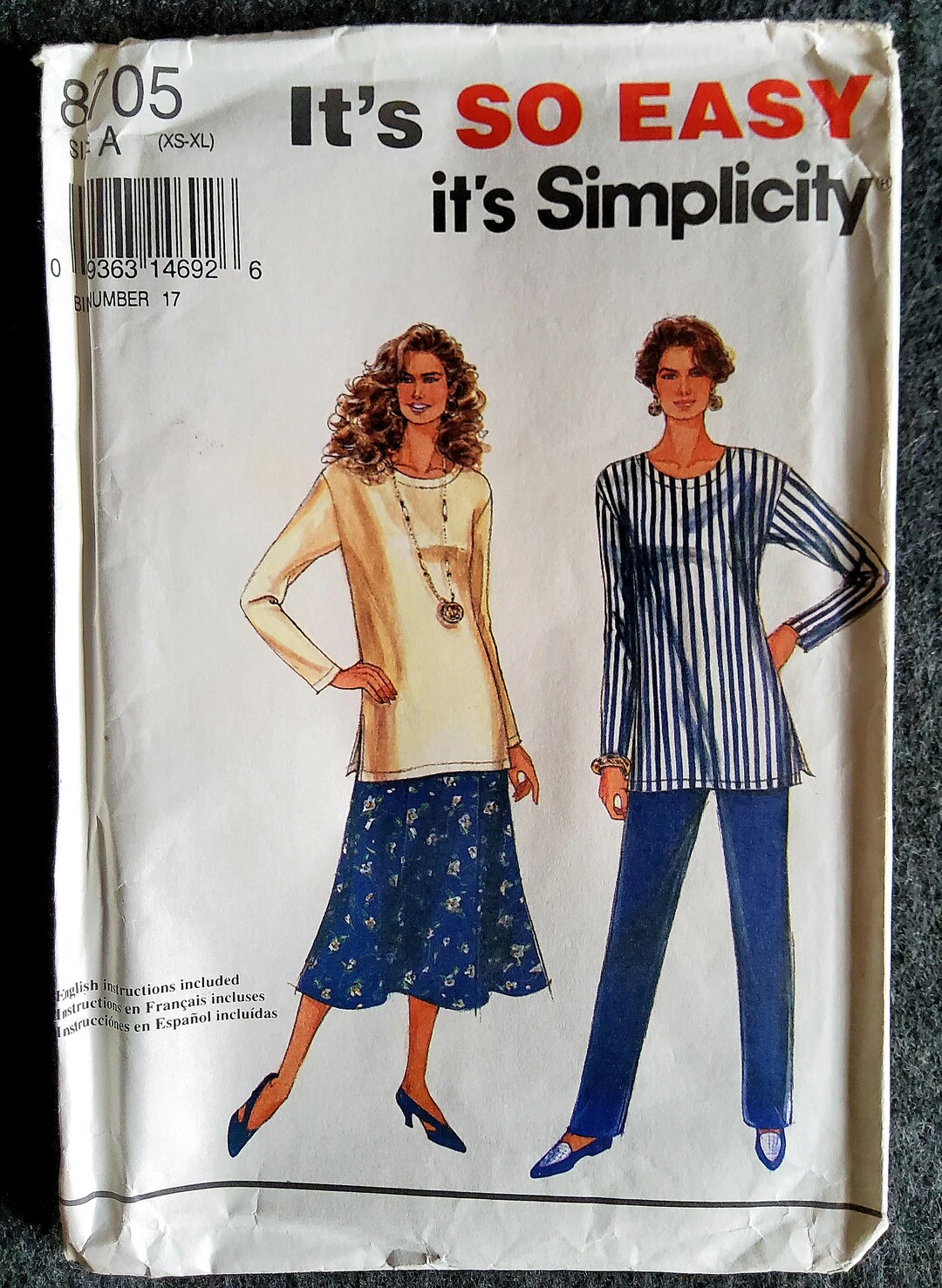 Simplicity 8705 Complete Uncut Factory Folds Vintage 90s Long Loose ...