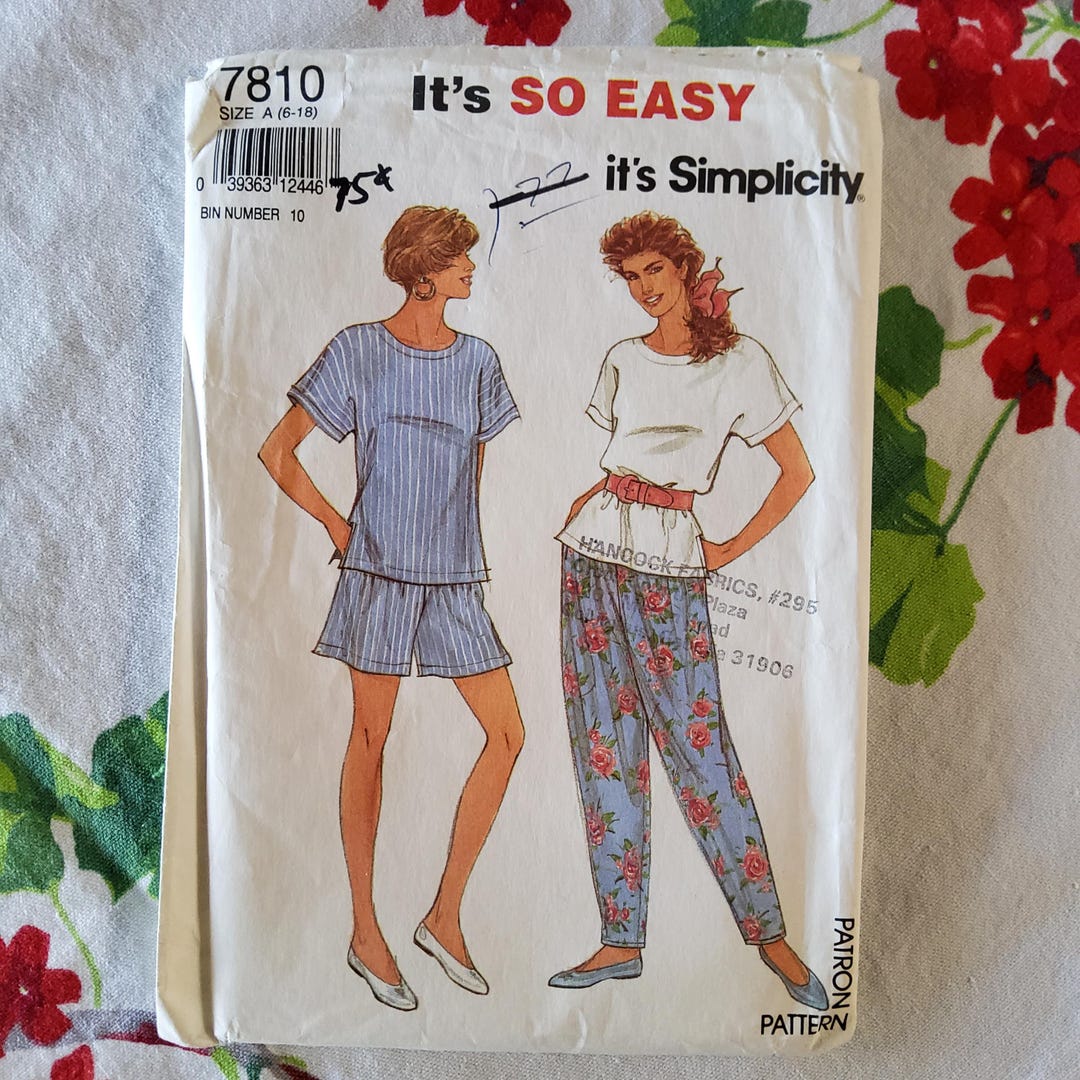 Simplicity 7810 Complete Uncut Factory Folds Vintage 90s Sewing Pattern ...