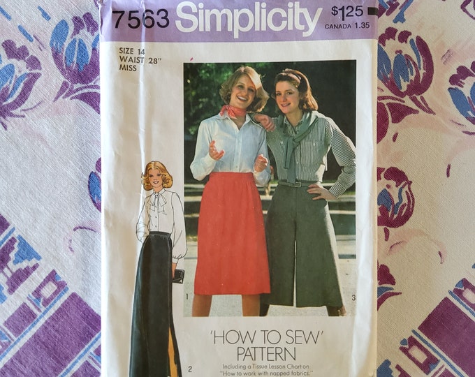 Vintage Misses' Pants, Knickers or Gaucho Pants and Top Sewing Pattern ...