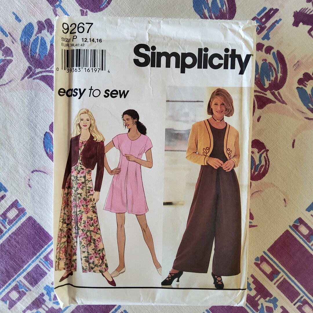 Simplicity 9267 Complete Uncut Factory Folds Vintage 90s Sewing Pattern ...