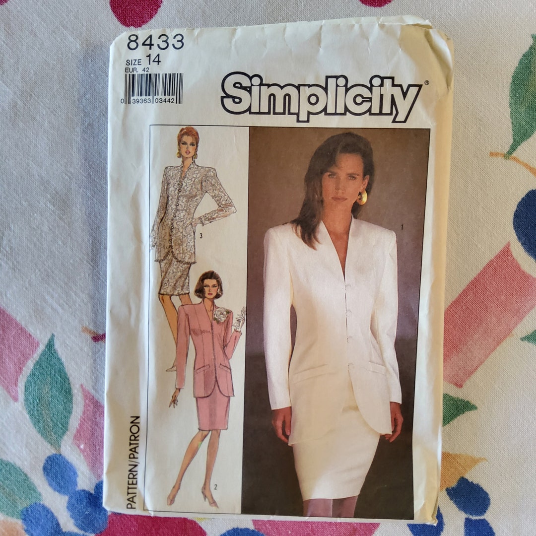 Simplicity 8433 Complete Uncut Factory Folds Vintage 80s Sewing Pattern ...