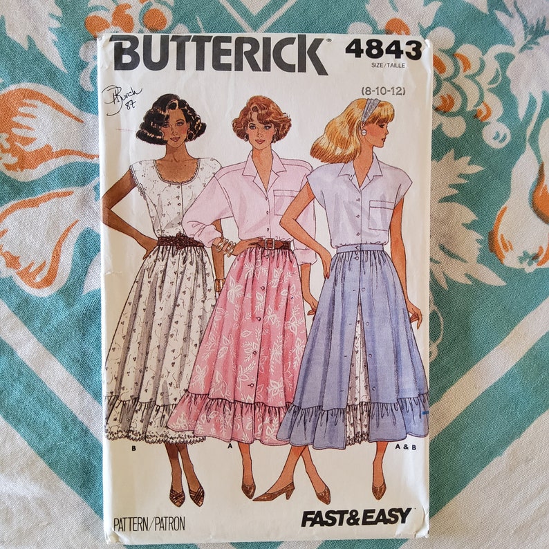Butterick 4843 Complete Uncut Factory Folds Vintage 80s Sewing - Etsy