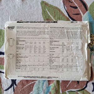Simplicity 9107 Complete Uncut Factory Folds Vintage 80s Sewing Pattern ...