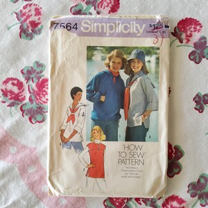 Simplicity 7564 Cut Complete or Uncut FF 70s Sewing Pattern Middy Style ...