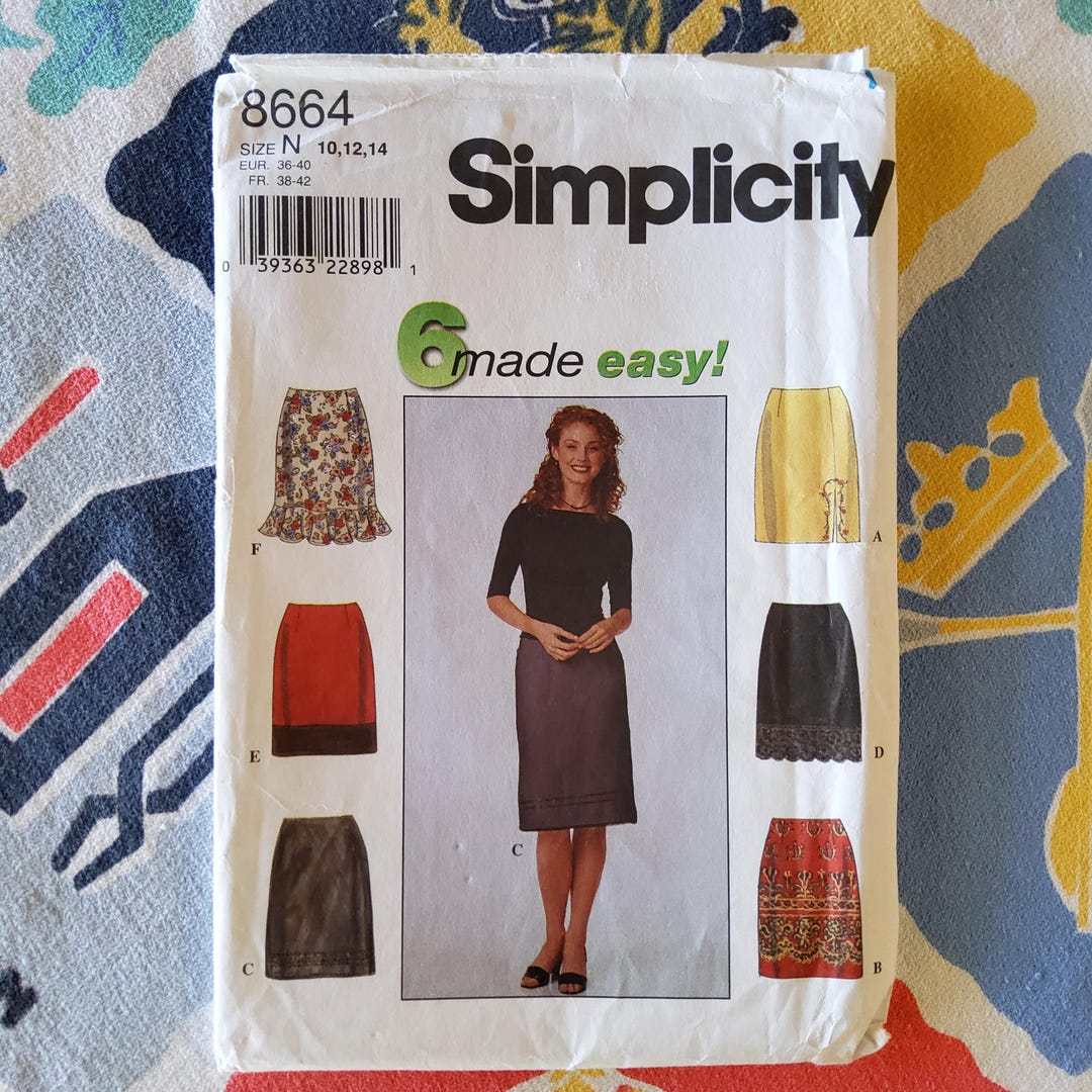 Simplicity 8664 Complete Uncut Factory Folds Vintage 90s Sewing Pattern 6 Made Easy Knee Length ...