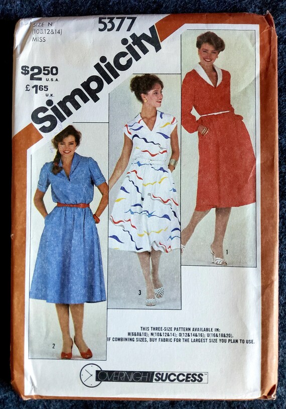 Simplicity 5377 Complete Uncut Factory Folds Vintage 80s Day - Etsy