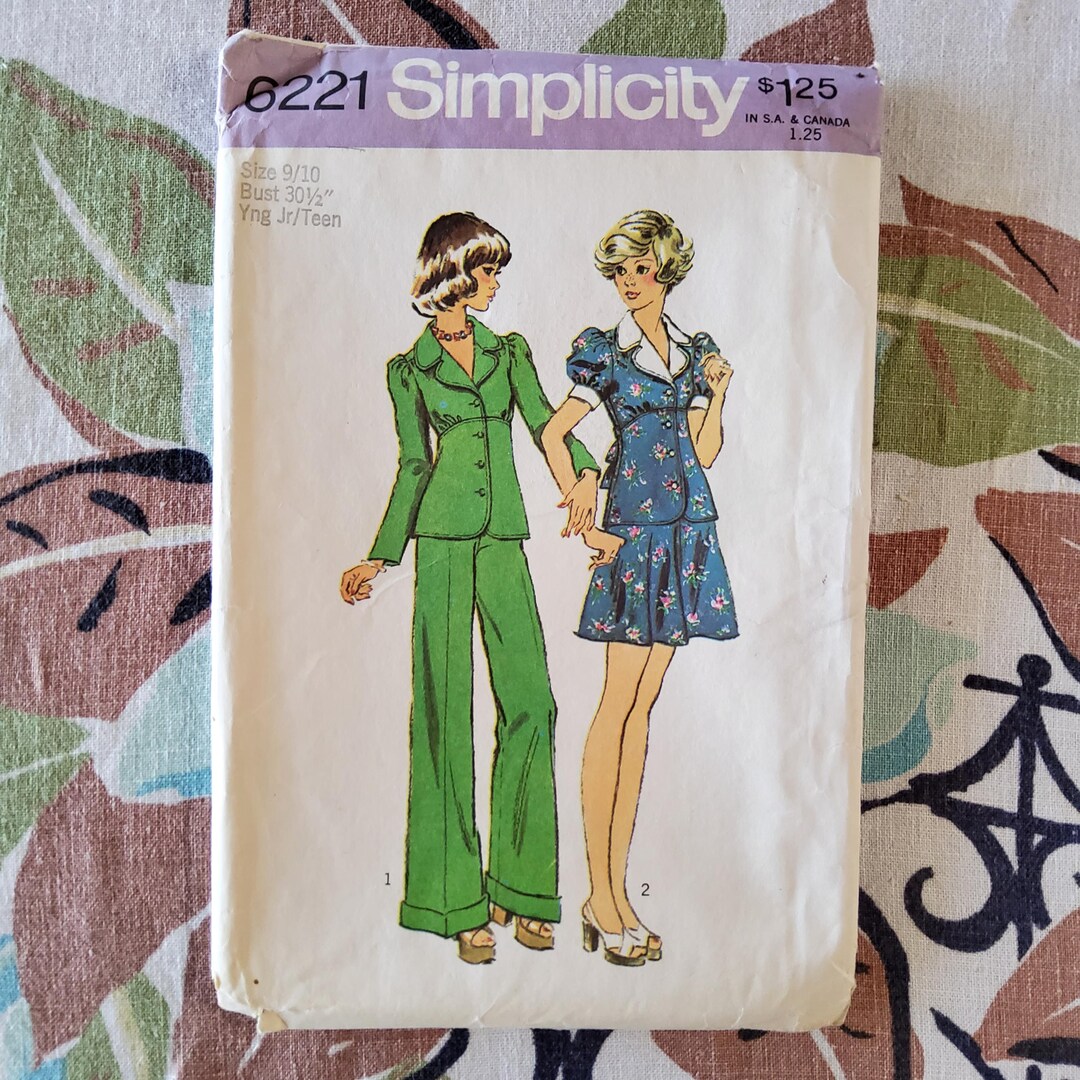 Simplicity 6221 Complete Uncut Factory Folds Vintage 1974 70s Sewing ...