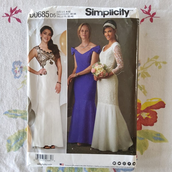 Simplicity Wedding Dress Pattern - Etsy