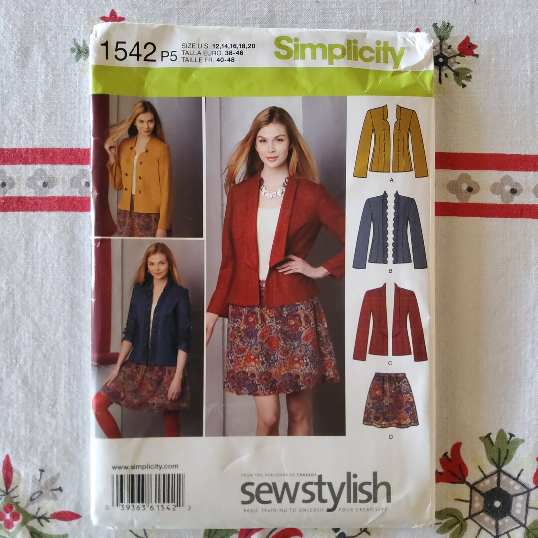 Simplicity 1542 Complete Uncut Factory Folds Sewing Pattern Sewstylish ...