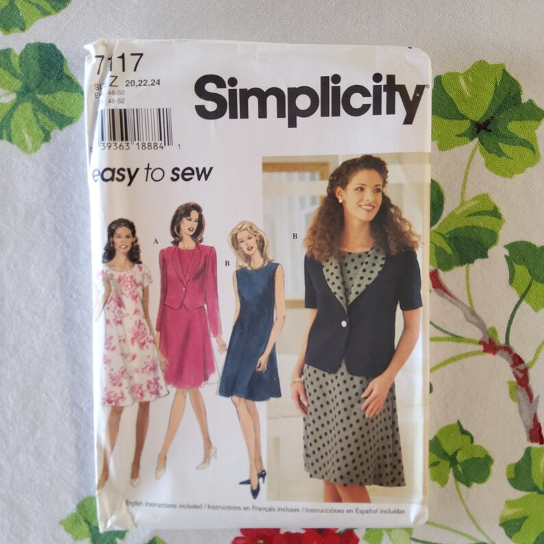Simplicity 7117 Complete Uncut Factory Folds Vintage 90s Sewing Pattern ...