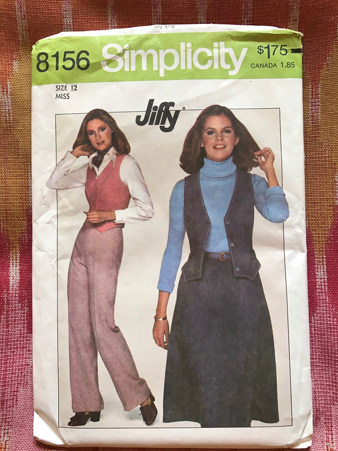 Simplicity 8156 Complete Uncut Factory Folds Vintage 70s Sewing Pattern ...