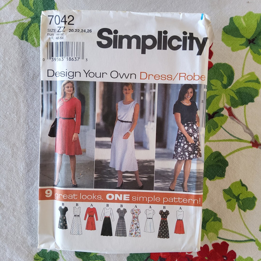 Simplicity 7042 Complete Uncut Factory Folds Vintage 90s Sewing Pattern ...