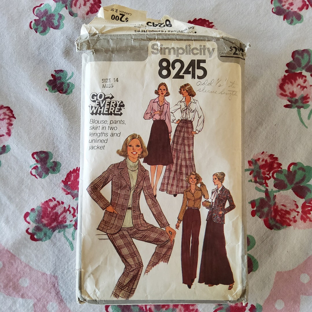 Simplicity 8245 Cut Complete Vintage 70s Sewing Pattern Complete ...
