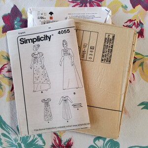 Simplicity 4055 Complete Uncut Factory Folds Sewing Pattern Empire ...