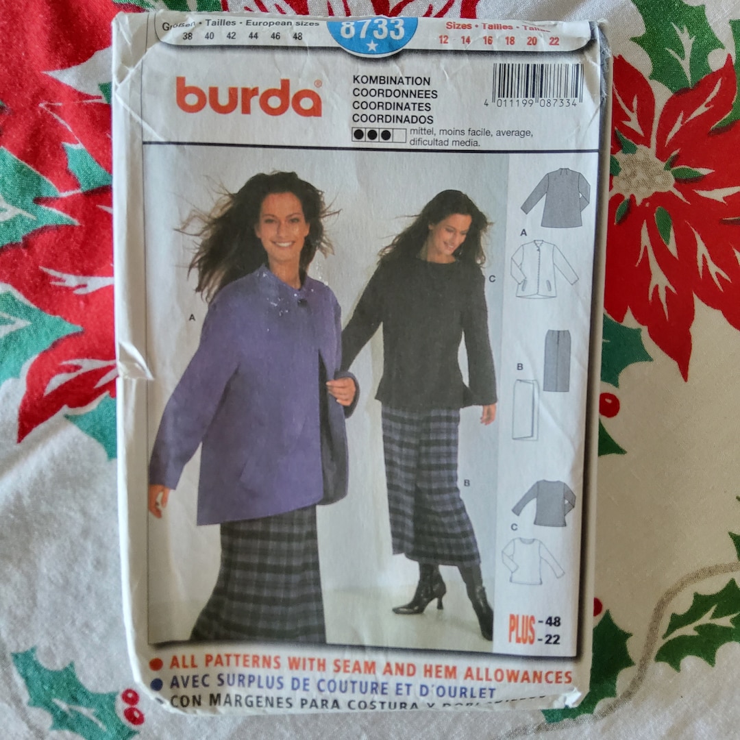 Burda 8733 Complete Uncut Factory Folds Sewing Pattern Plus Size ...