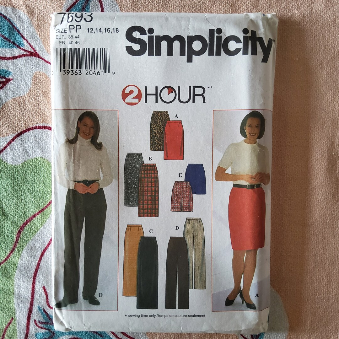 Simplicity 7693 Complete Uncut Factory Folds Vintage 90s Sewing Pattern ...