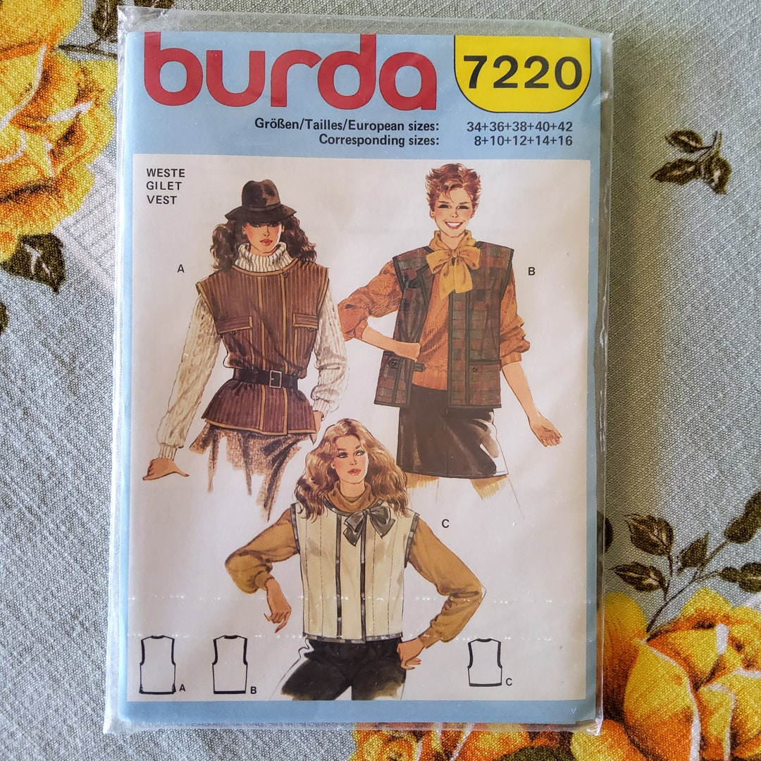 Burda 7220 Complete Uncut Unopened Vintage 80s Sewing Pattern Very Boxy ...