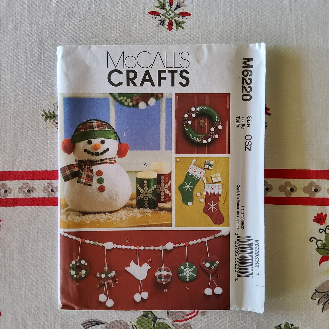 Mccalls Crafts 6220 Complete Uncut Factory Folds Sewing Pattern Holiday Winter Christmas Decor ...