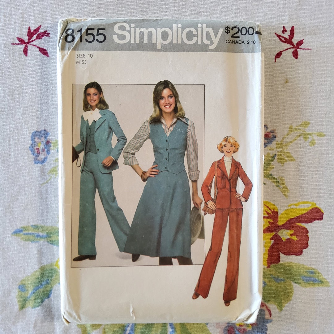 Simplicity 8155 Complete Uncut Factory Folds Vintage 70s Sewing Pattern ...
