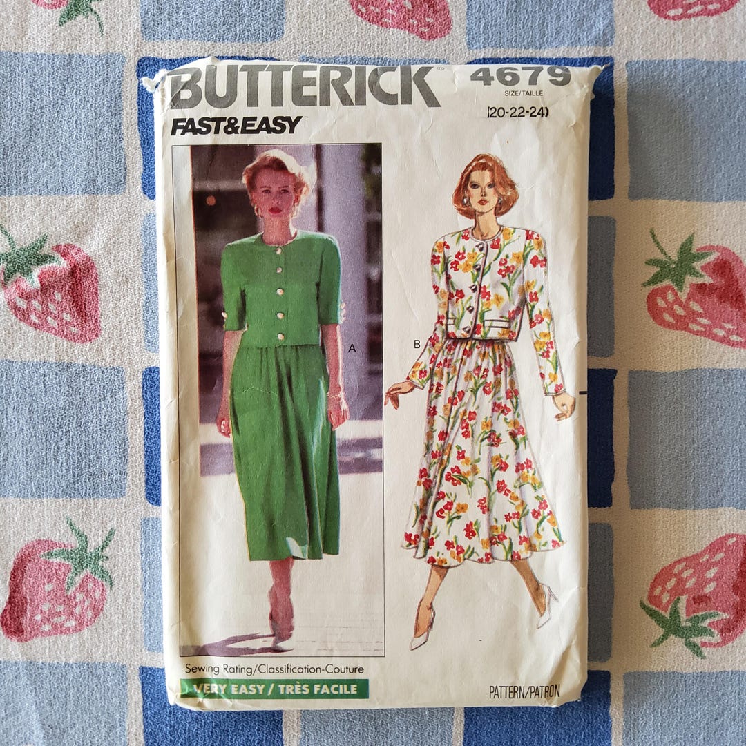 Butterick 4679 Complete Uncut Factory Folds Vintage 1990 90s Sewing ...