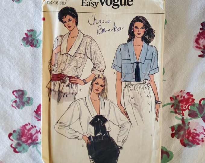 Vogue 8888 Complete Uncut Factory Folds Vintage 80s Sewing Pattern Deep ...
