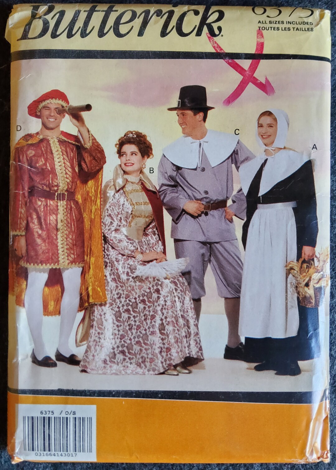 Butterick 6375 Complete Uncut Factory Folds Vintage 90s Colonizer ...