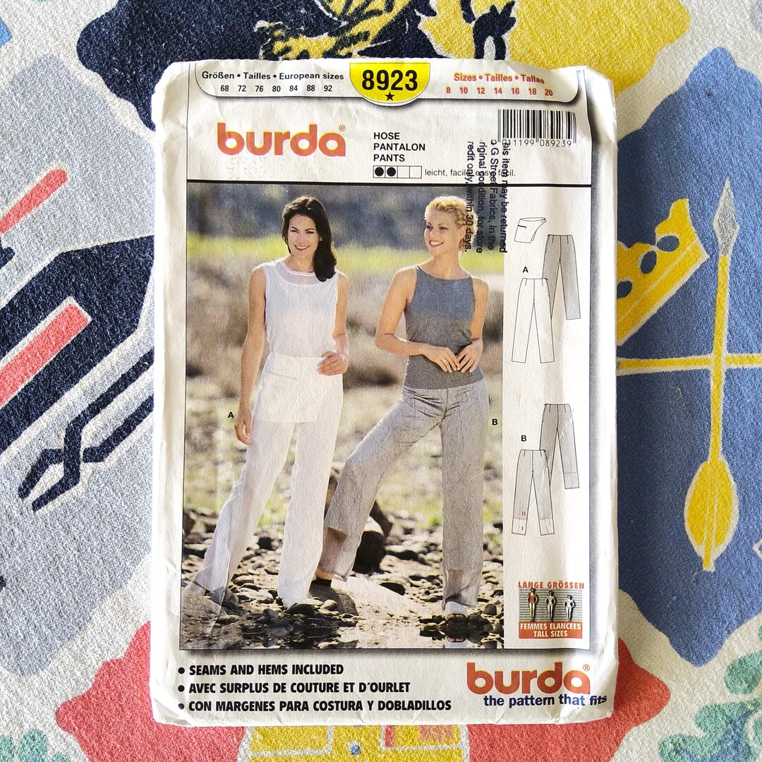 Burda 8923 Complete Uncut Factory Folds Vintage 2000 Y2K Sewing Pattern ...