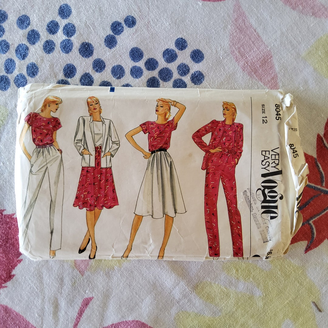 Vogue 8045 Complete Uncut Factory Folds Vintage 80s Sewing Pattern ...