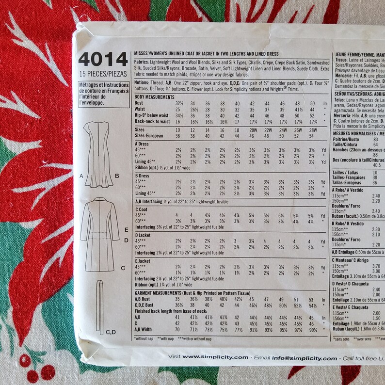 Simplicity 4014 Complete Uncut Factory Folds Sewing Pattern - Etsy