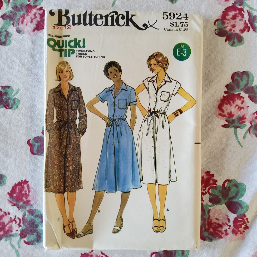 Butterick 5924 Complete Uncut Factory Folds Vintage 70s Sewing Pattern ...