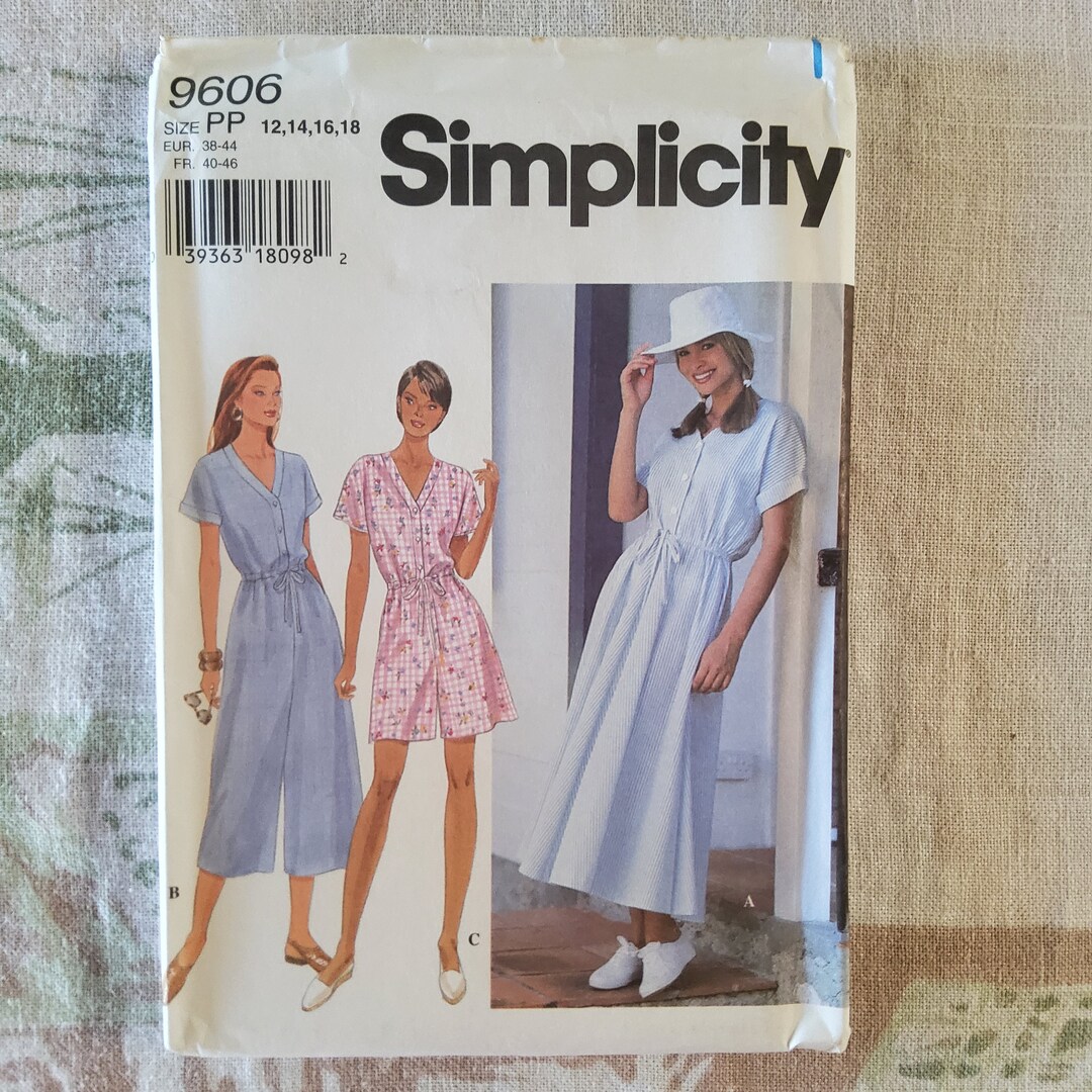 Simplicity 9606 Complete Uncut Factory Folds Vintage 90s Sewing Pattern ...