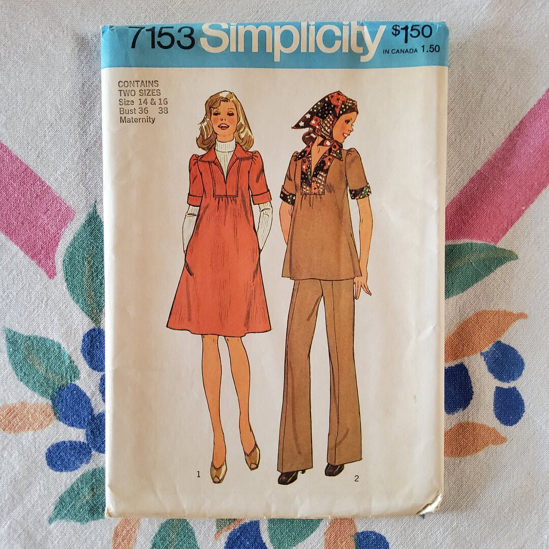 Simplicity 7153 Complete Uncut Factory Folds Vintage 70s Sewing Pattern ...