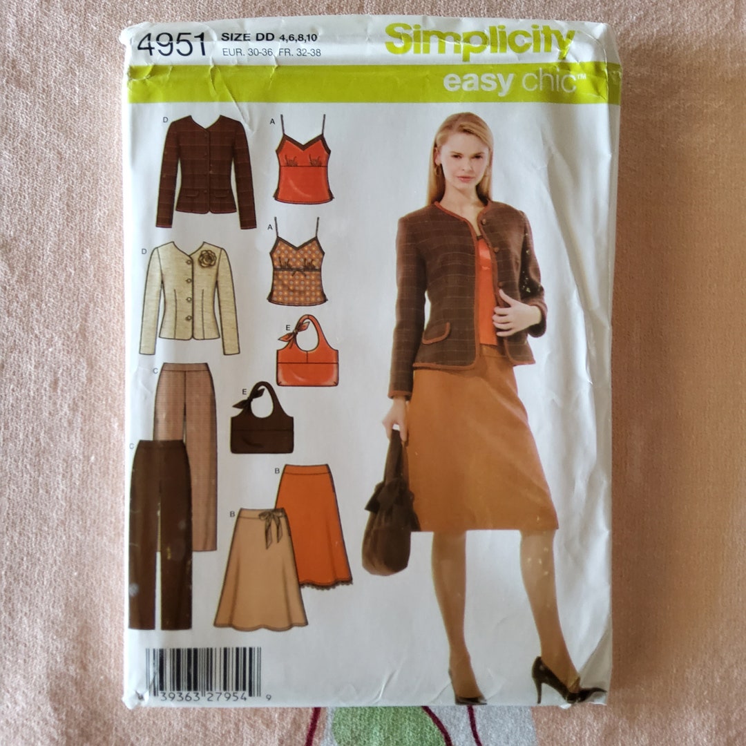 Simplicity 4951 Complete Uncut Factory Folds Sewing Pattern Capsule ...