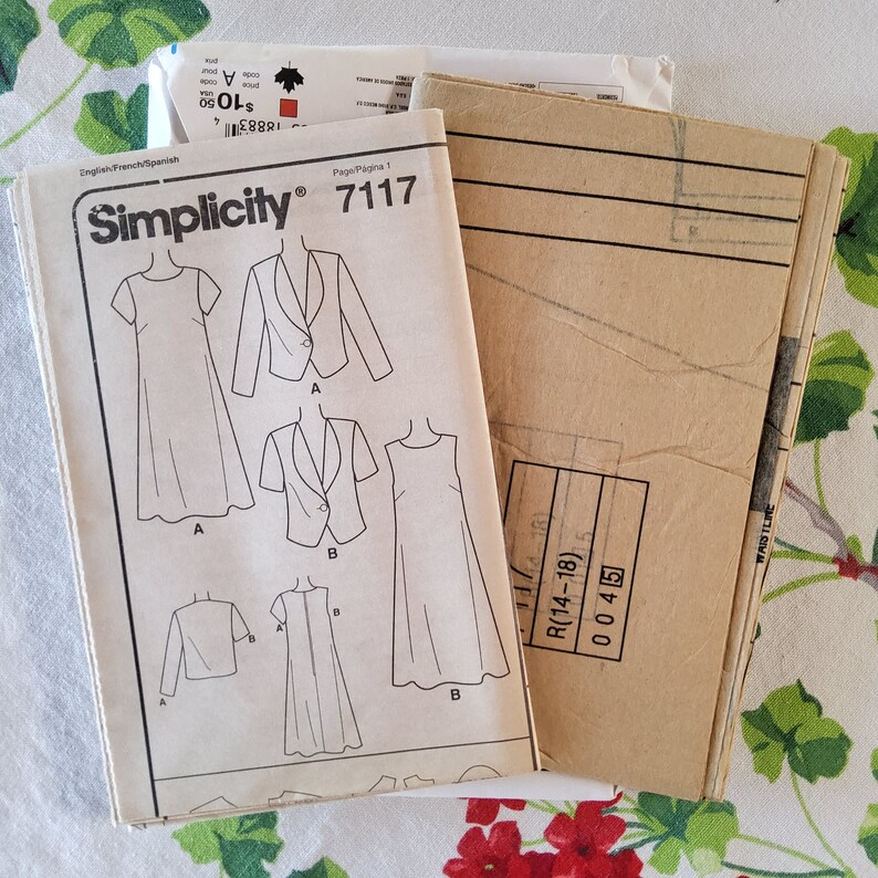 Simplicity 7117 Complete Uncut Factory Folds Vintage 90s Sewing Pattern ...