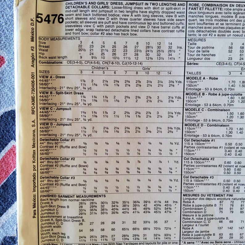Mccalls 5476 Complete Uncut Factory Folds Vintage 90s Sewing Pattern ...