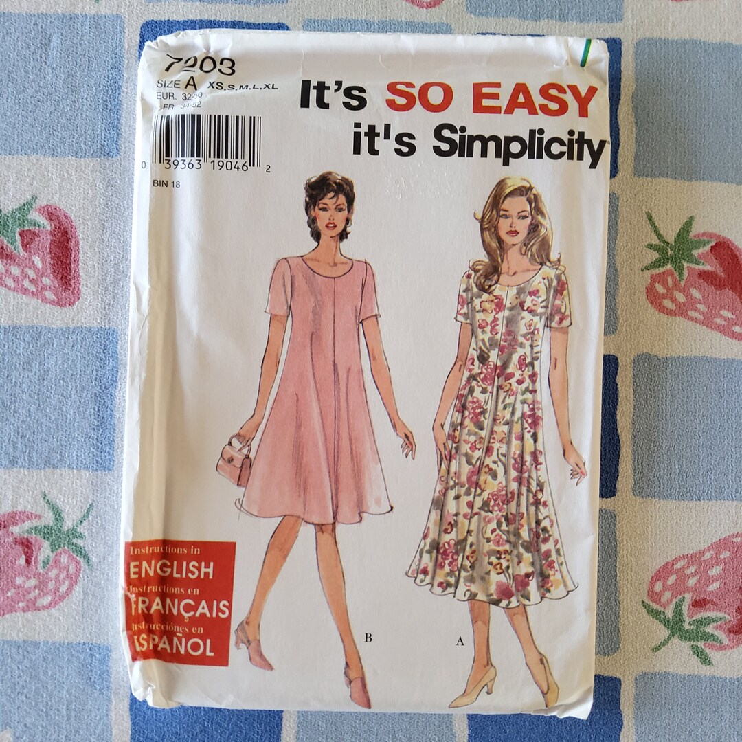 Simplicity 7203 Complete Uncut Factory Folds Vintage 90s Sewing Pattern ...