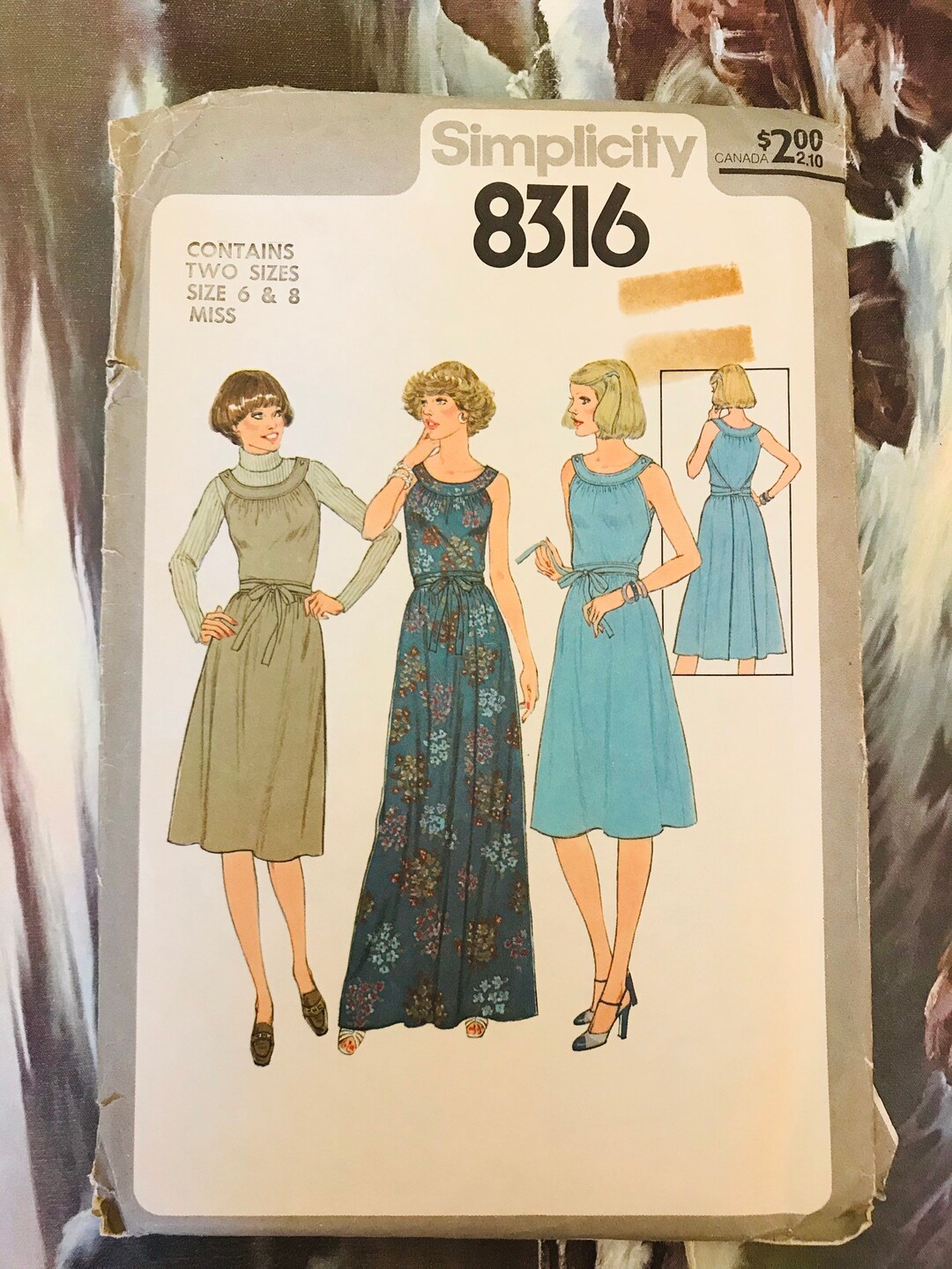 Simplicity 8316 Complete Uncut Factory Folds Vintage 70s Maxi Midi ...