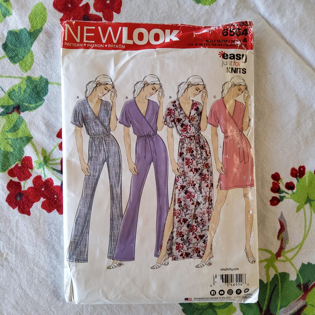 New Look 6554 Complete Uncut Factory Folds Sewing Pattern Jumpsuit Maxi ...
