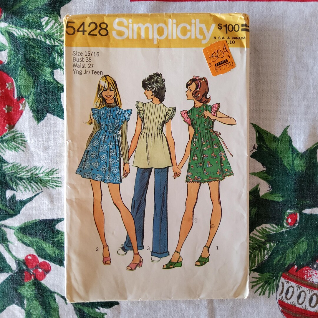Simplicity 5428 Complete Uncut Factory Folds Vintage 70s Sewing Pattern ...