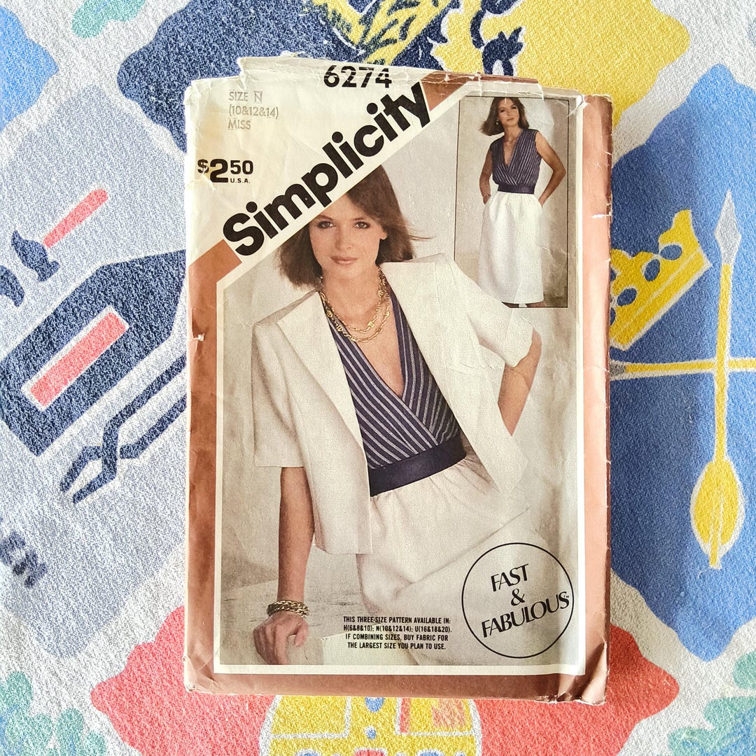 Simplicity 6274 Complete Uncut Factory Folds Vintage 1983 80s Sewing ...