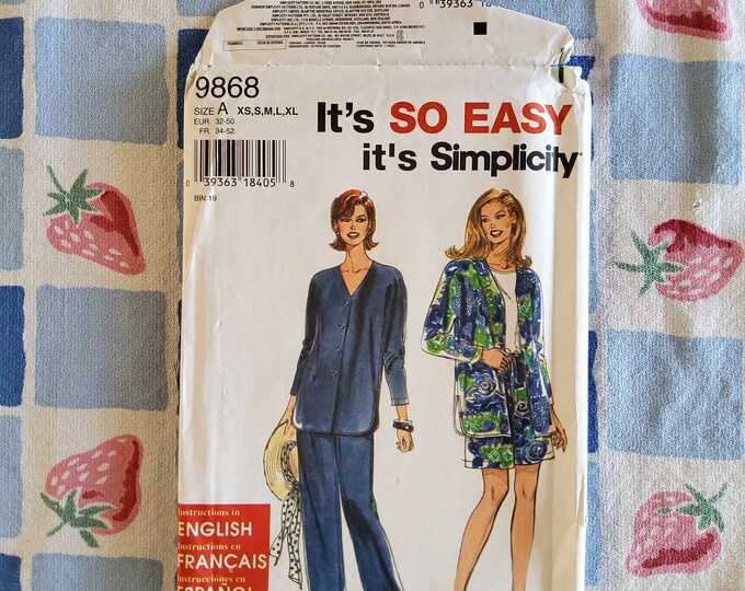 Simplicity 9896 Complete Uncut Factory Folds Vintage 90s Sewing Pattern ...