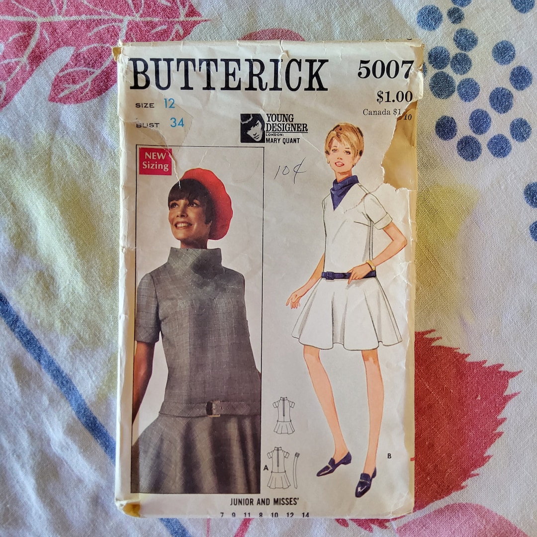 Butterick 5007 Cut Complete Vintage 60s Sewing Pattern MARY QUANT One ...